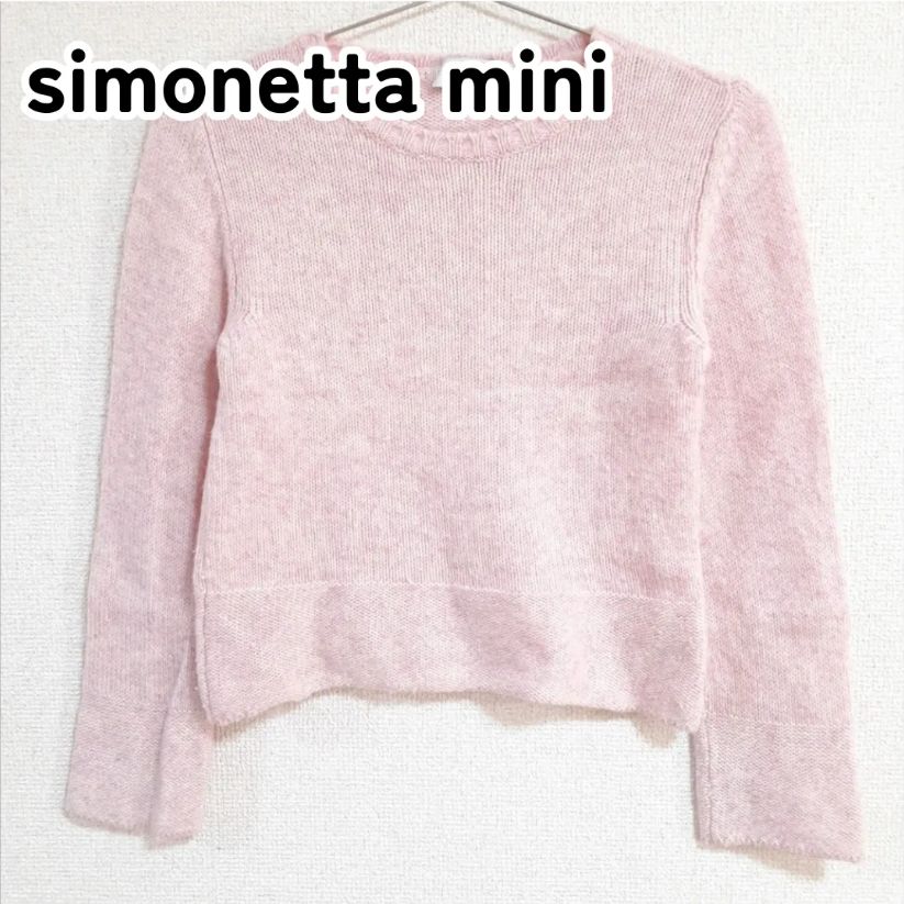 【イタリア製 】 simonetta mini シモネッタ ミニ 70 ピンク ラウンドネック 【ウール100％】長袖ニット 毛100％セーター 子供服 - メルカリ