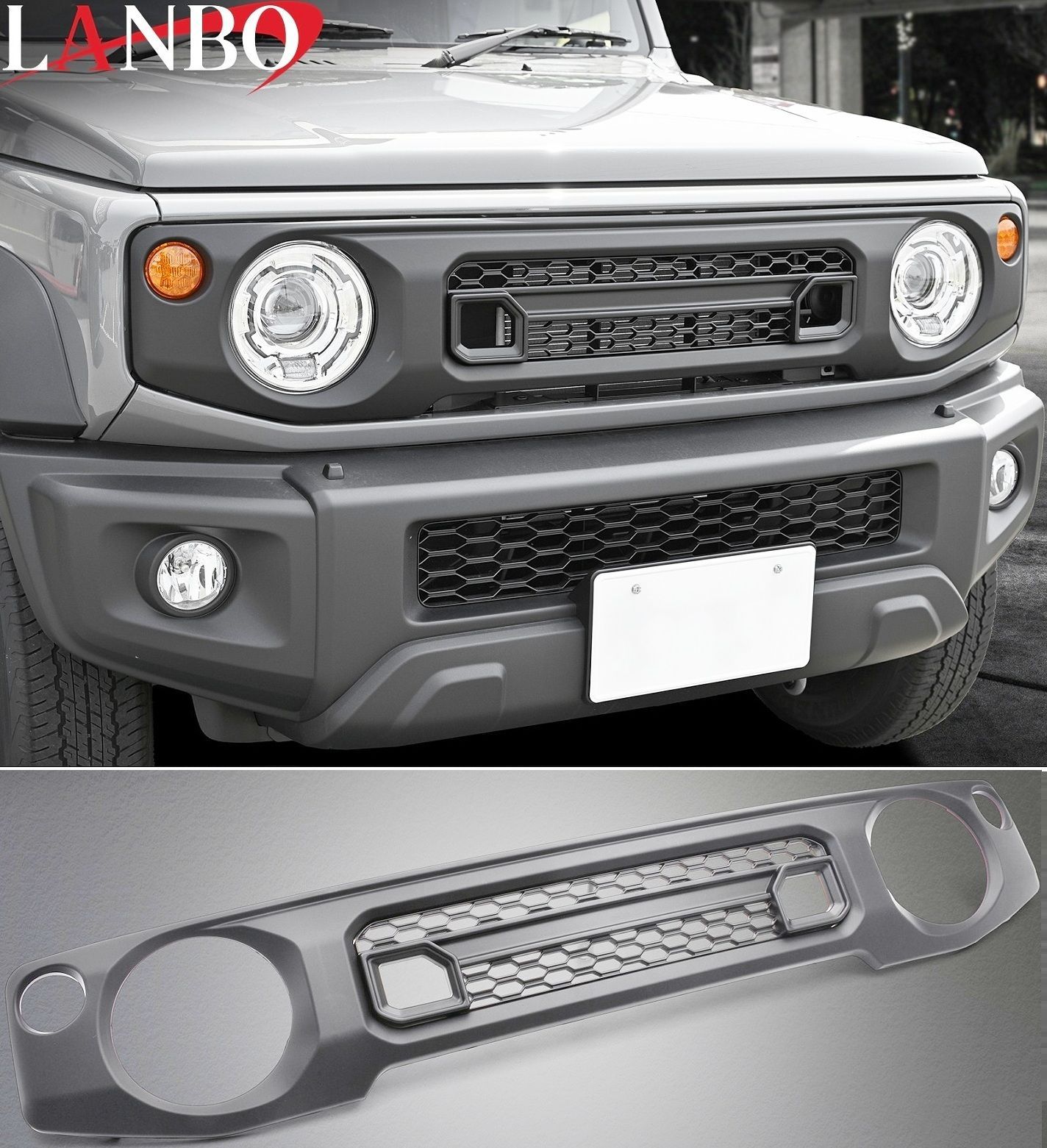 【M's】 JB64W ジムニー JB74W ジムニーシエラ LANBO マークレスグリル version-II ランボ エアロ パーツ 部品 外装 新型 カスタム フロントグリル V2 ...