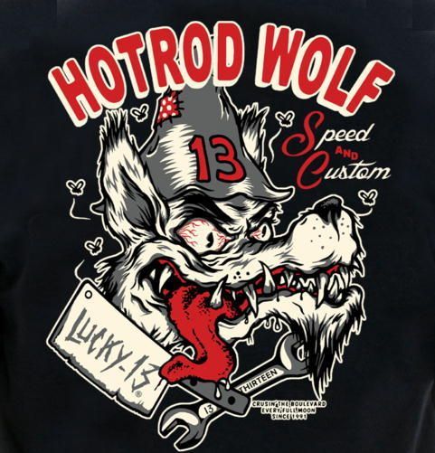 ラッキー13 Tシャツ LUCKY13 The HOT ROD WOLF 黒 - メルカリ