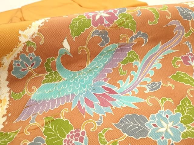 平和屋着物●塩瀬　つけ帯　鳳凰花唐草文　銀糸　正絹　逸品　CAAT8044hy 平和屋着物○塩瀬 つけ帯 鳳凰花唐草文 銀糸 正絹 逸品 CAAT8044hy