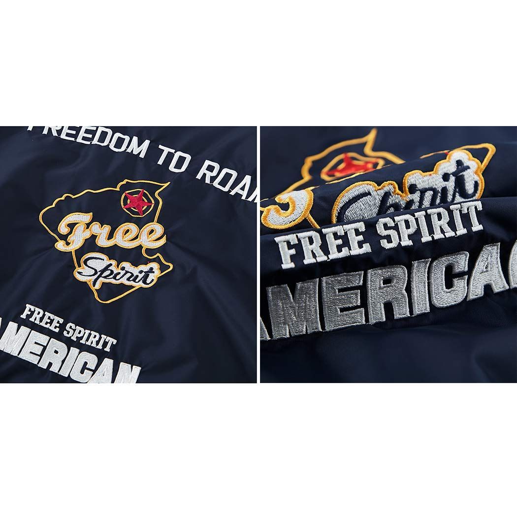 MA-1 フライトジャケット 中綿 メンズ ジャンパー 刺繍 ジャケット