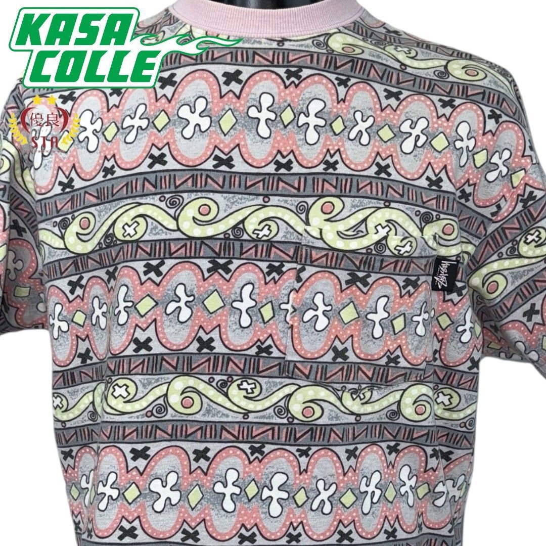 【STUSSY】ステューシー USA製 OLDSTUSSY 総柄 Tシャツ S - メルカリ