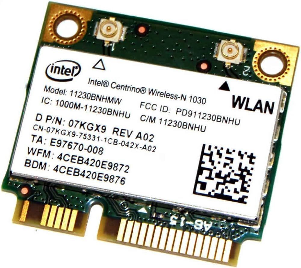 Intel Centrino® Wireless-N 1030 11230BNHMW PCIe Half MiniCard 2.4GHz RX ...