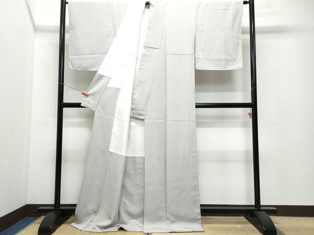 平和屋着物○上質な色無地 牡丹鼠色 正絹 逸品 未使用 CAAU9953vf