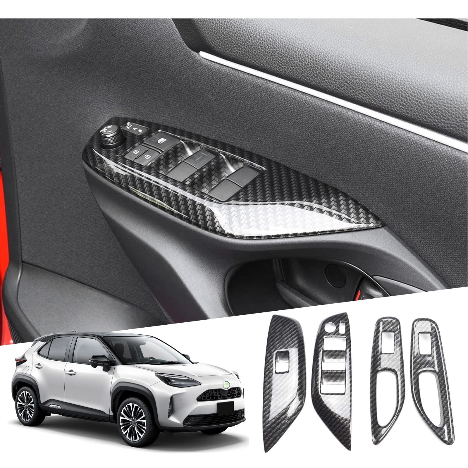 【GAFAT】TOYOTA トヨタ ヤリス Yaris ヤリスクロス Yaris Cross 2020年～2024年 専用 車用インテリアパネル 内装パーツ 保護カバー ウィンドウスイッチ ...