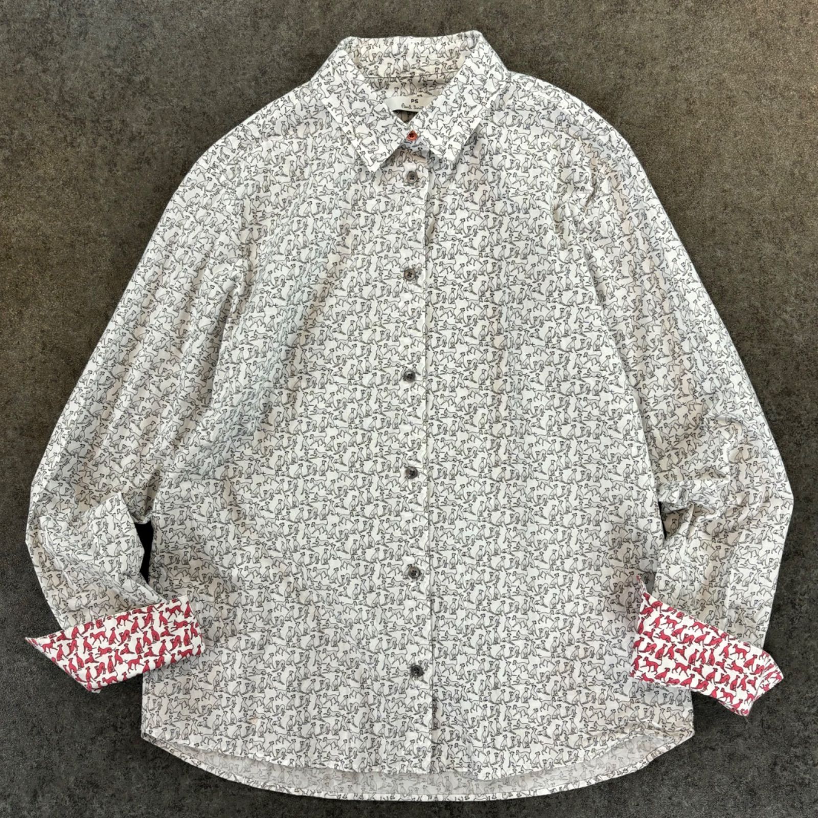 Good Condition PS Paul Smith Dog Logo All Printed L/S Party Shirt Big ...