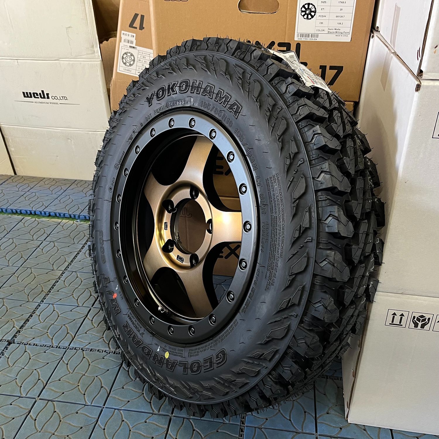 訳あり 美品 ジムニー JB64 JB23 JA11 JA12 タイヤホイール 16インチ 4本セット ヨコハマ ジオランダー MT 185/85R16 175/80R16 195R16 ...