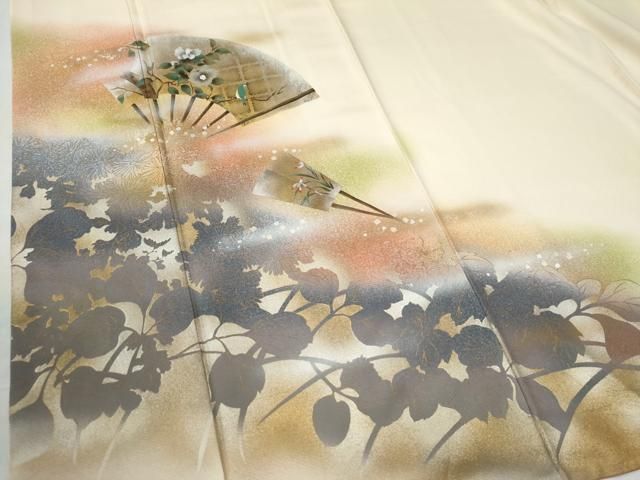 平和屋着物●訪問着　花蝶文　暈し染め　金彩　正絹　逸品　AAAZ0035zg 平和屋着物○訪問着 花蝶文 暈し染め 金彩 正絹 逸品 AAAZ0035zg