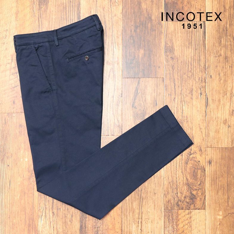 23秋冬/INCOTEX/48サイズ/美脚チノ パンツ MLN001 ギャバジン ハリ コシ 無地 ベーシック きれいめ イタリア製 上品 新品/紺/ネイビー/jc118/ - メルカリ