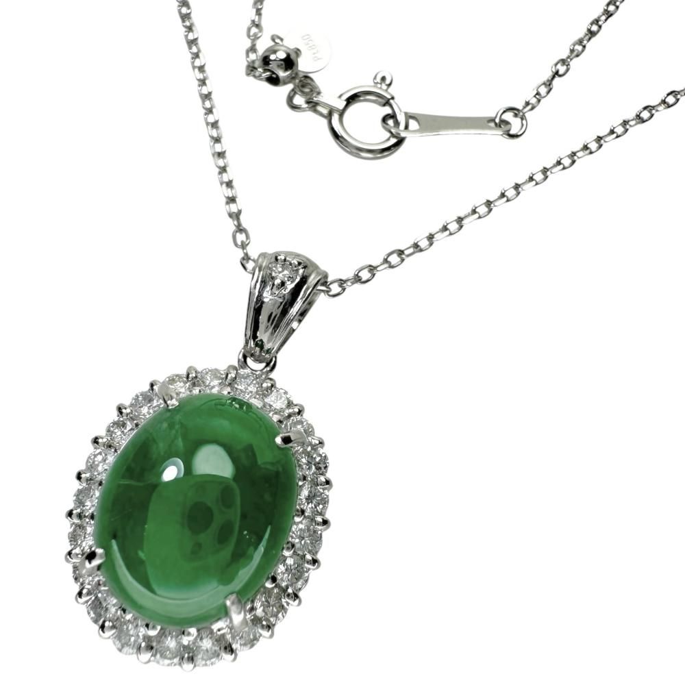 ヒスイ 4.36ct ダイヤモンド 計0.43ct ネックレス Pt850プラチナ/Pt900プラチナ 5.6g 45cm レディース 【中古】【真子質店】【NN】 - メルカリ