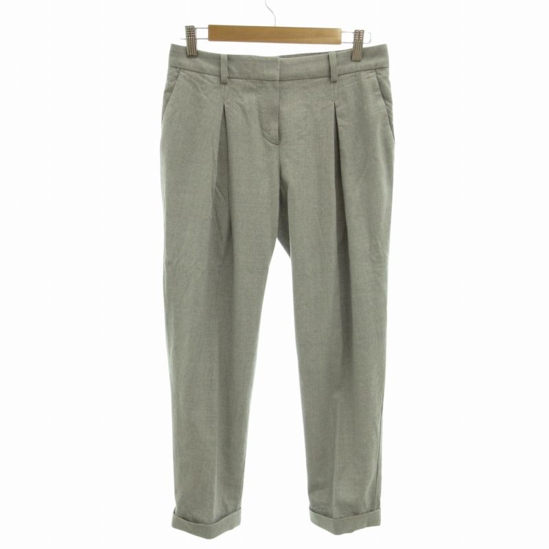 セオリーリュクス theory luxe 美品 Live2 Carol ウォッシャブルテーパードパンツ スラックス ウール ストレッチ タック 38 M グレー 03-4306416 /FT ...