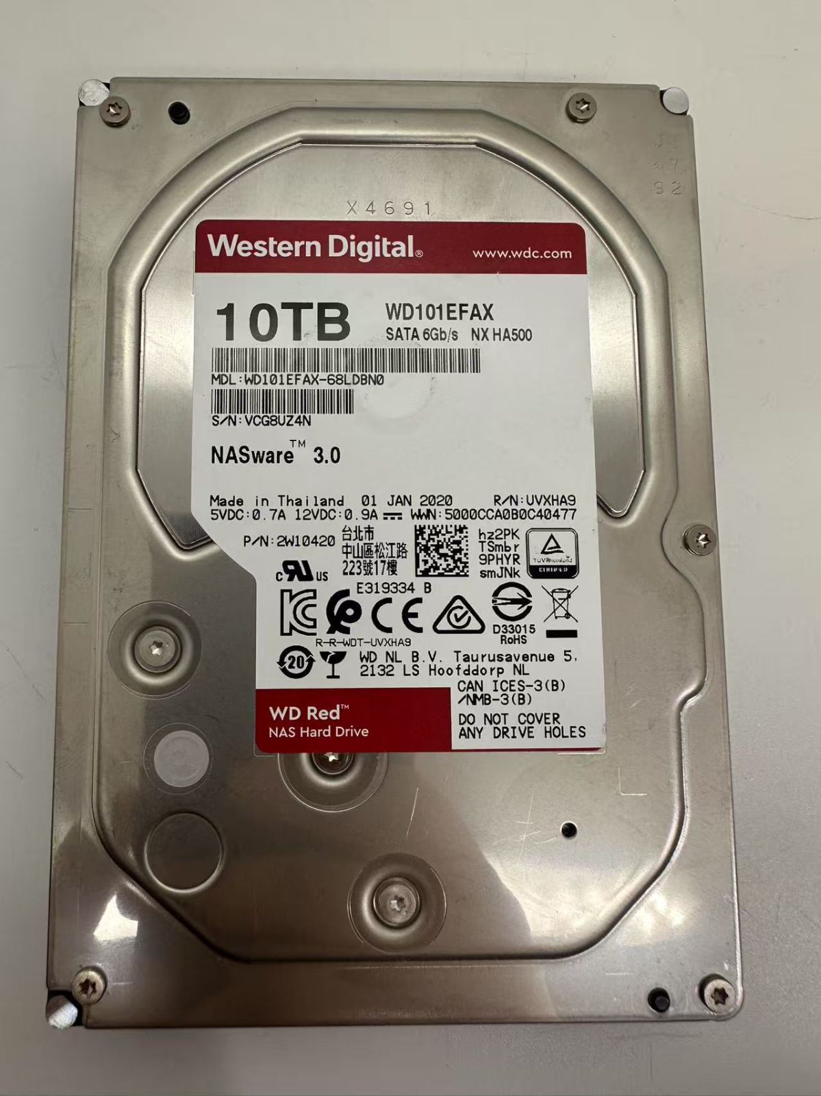 3.5インチ WD RED SATA 10TB WD101EFAX【中古動作確認済み】 - メルカリ