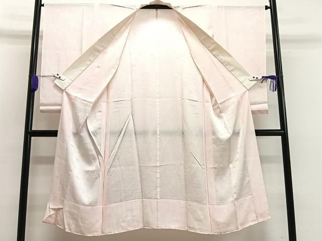 平和屋着物＃道中着 花唐草地紋 山吹茶色 大丸扱い ロング丈 正絹 逸品