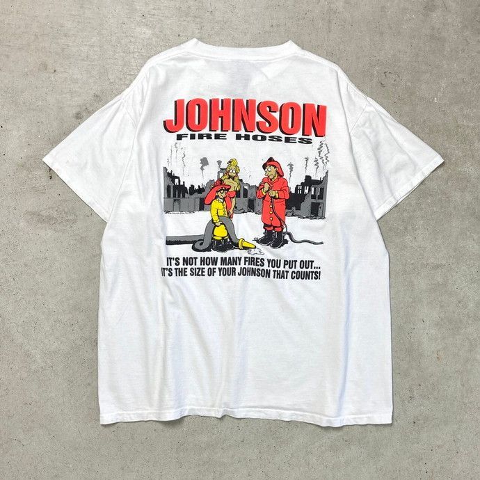 90年代 USA製 BIG JOHNSON FIRE HOSES エロ バックプリントTシャツ メンズXL - メルカリ
