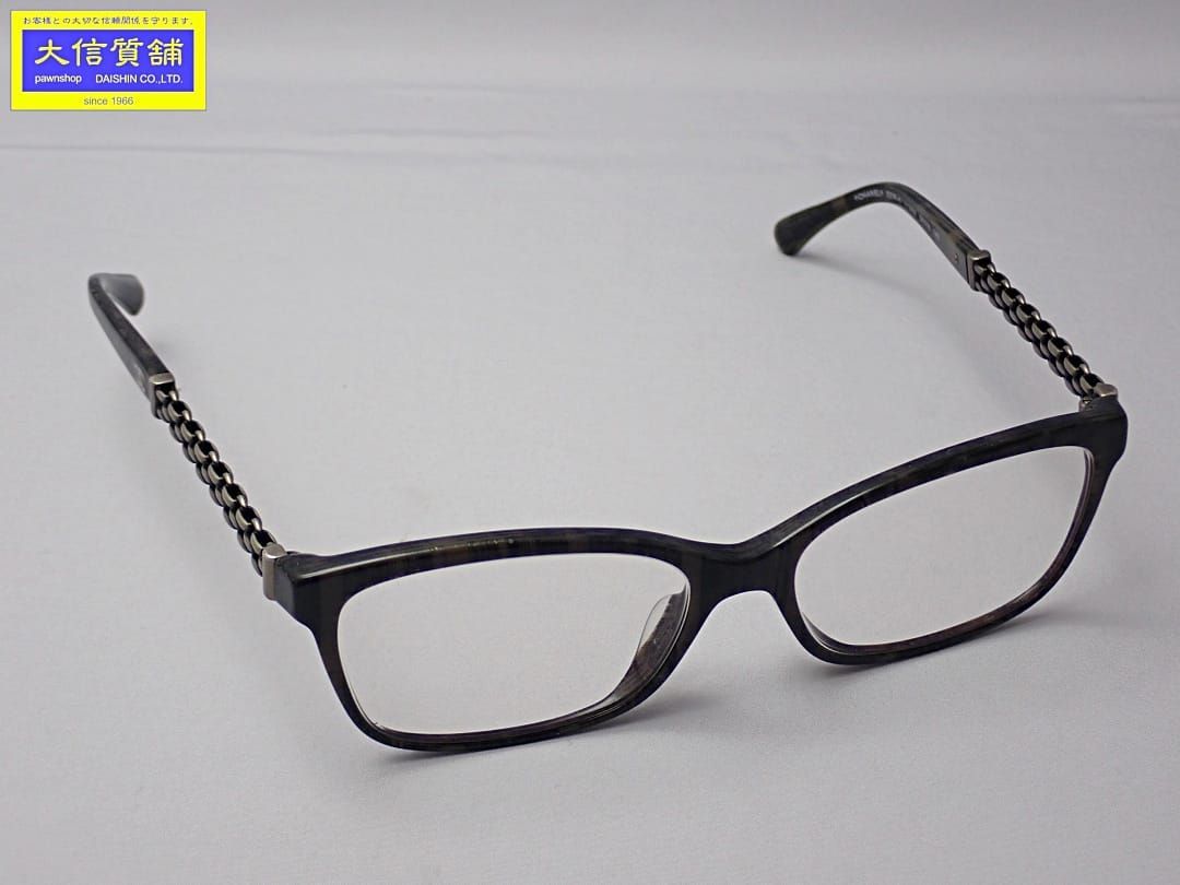 CHANEL シャネル メガネ フレーム 3318-A 54 16 140 度付き グレーxメタル 中古B 【送料無料】 A-8692【質屋 ...