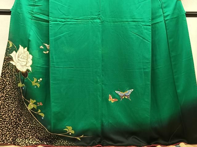 平和屋着物●訪問着　作家物　霞文　暈し染め　正絹　逸品　CAAZ3269yc 平和屋着物□訪問着 エ霞扇面花文 暈し染め 金糸 正絹