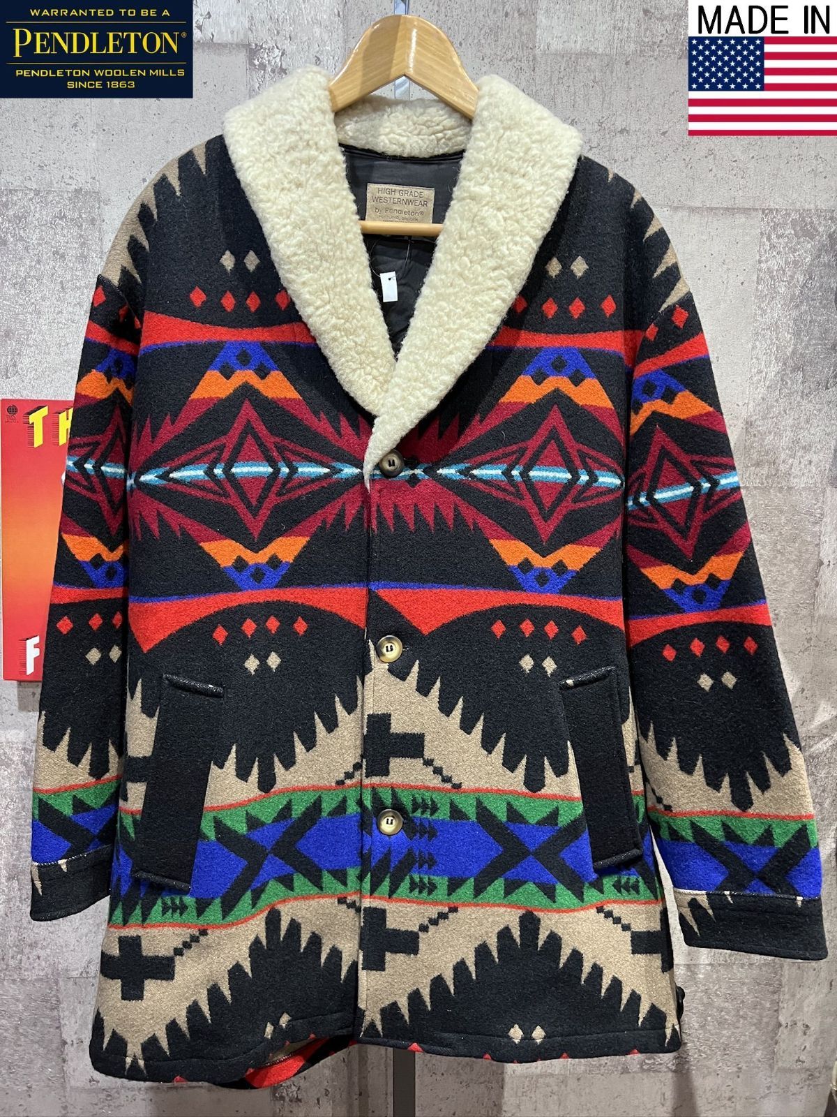 USA製 ペンドルトン ネイティブ柄 ウールコート 44 PENDLETON 米国製 ジャケット - メルカリ