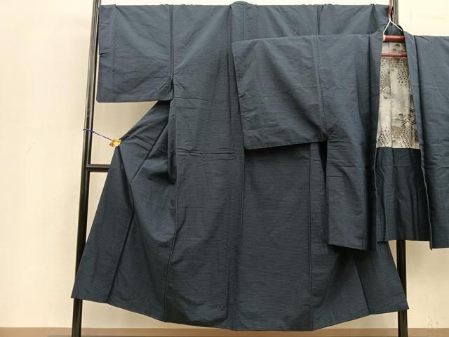 平和屋着物□男性 本場大島紬 アンサンブル 絣文様 羽裏：鷹 正絹 逸品