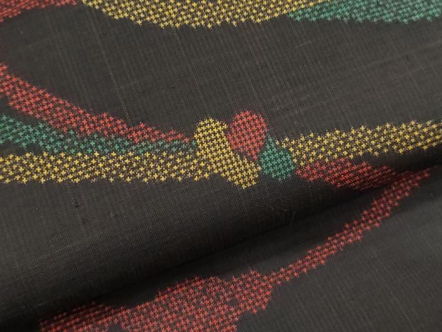 平和屋着物○本場大島紬 7マルキ 泥染め 結び紐文 証紙付き 正絹