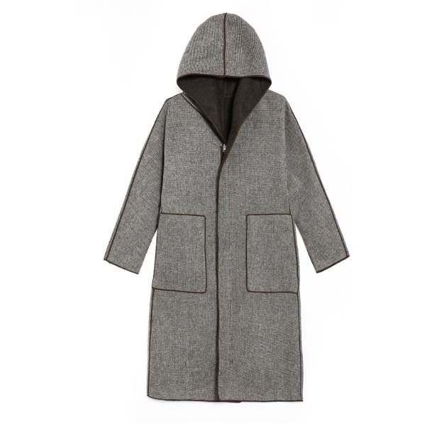 リバーシブル アウター コート ロング ロング丈 袖あり 長袖 襟なし