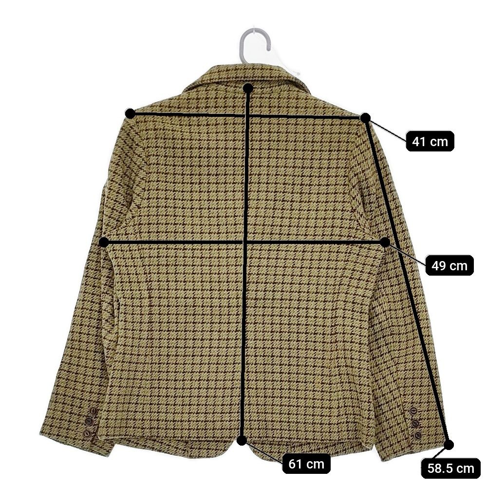 45R/45rpm コットンツイードの四角ジャケット 定価110000円 カーキ