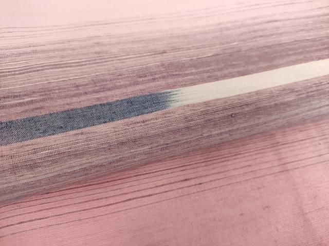 平和屋着物○紅花紬 米沢 訪問着 横段文 正絹 逸品 DAAY1441ps 紅花