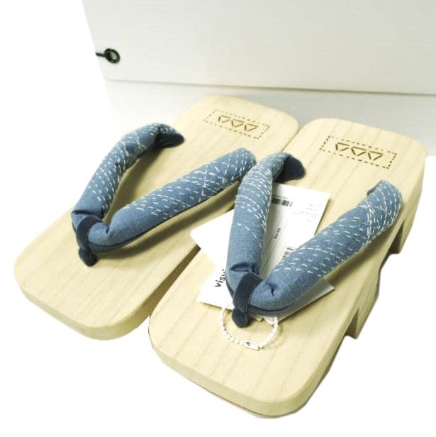 新品 visvim ビズビム 22SS 日本製 GETA SASHIKO 下駄 刺し子 0122101001001 S/M Indigo ヴィズヴィム 定価74,800円 サンダル シューズ ...
