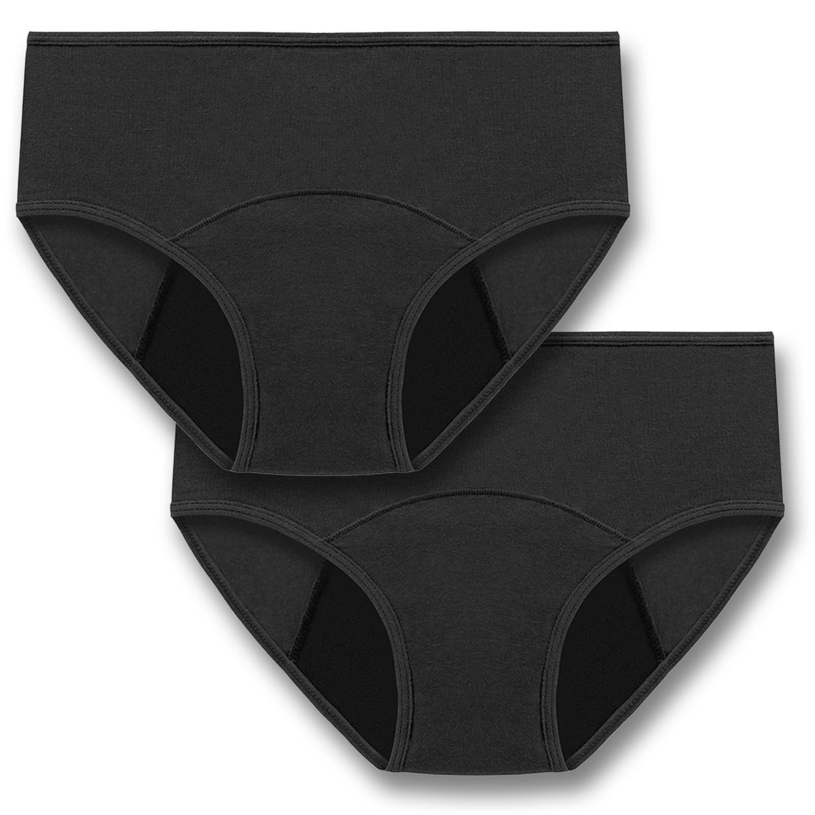 [CocoFill] サニタリーショーツ 吸水 生理用 綿 2枚セット 防水 レディース 下着 インナー 防水パンツ 全3カラー (JP, アルファベット, S, 2, ブラック) [ブラック ...