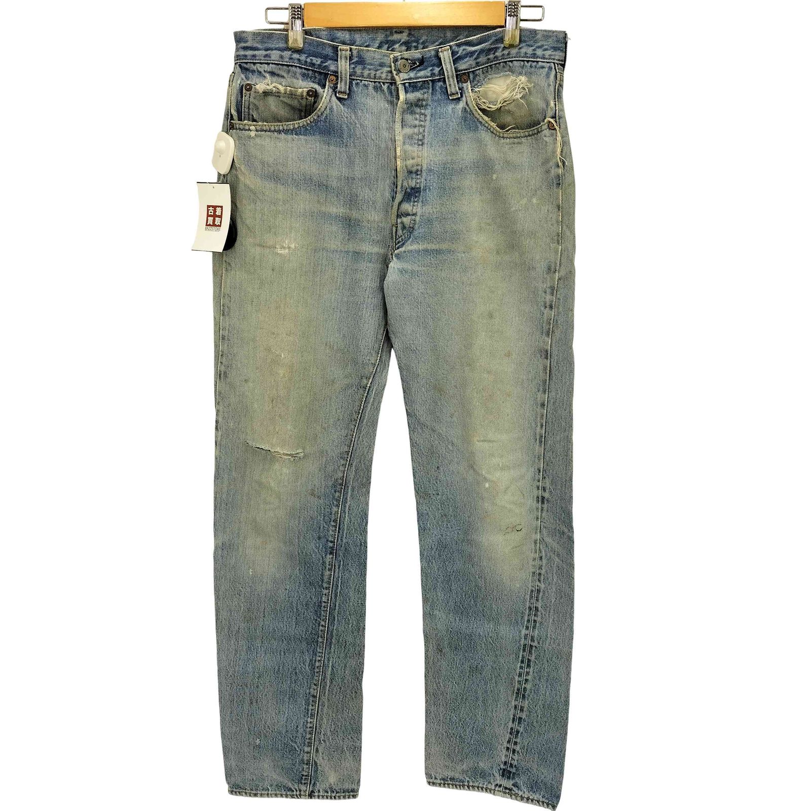 リーバイス Levis 70S 501 66後期 ポケット チェーン 赤耳 スモールe ボタンフライ デニム パンツ 黒カン セルビッチ 79年製 メンズ W35 L36 - メルカリ