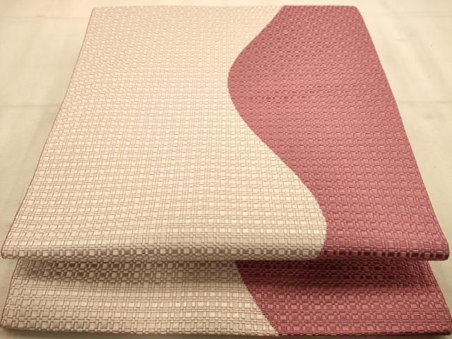 平和屋着物◎本場筑前博多織 八寸名古屋帯 更紗花文 名古屋仕立て