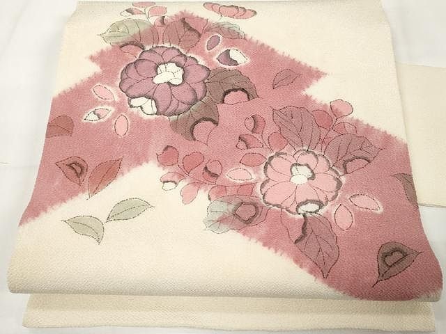 平和屋着物○九寸名古屋帯 白山紬 友禅 作家物 葡萄蔦の