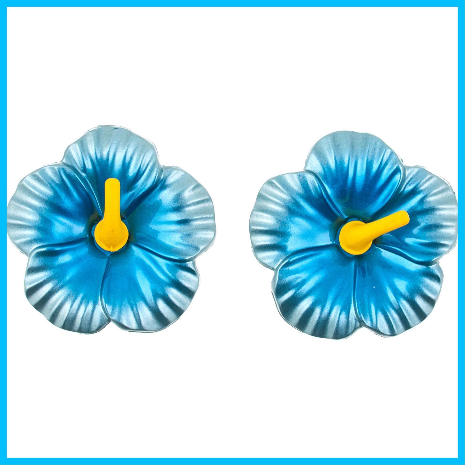 ブルーHK74 ハイビスカス ナンバープレートボルトキャップ SPORTS HKB - メルカリ