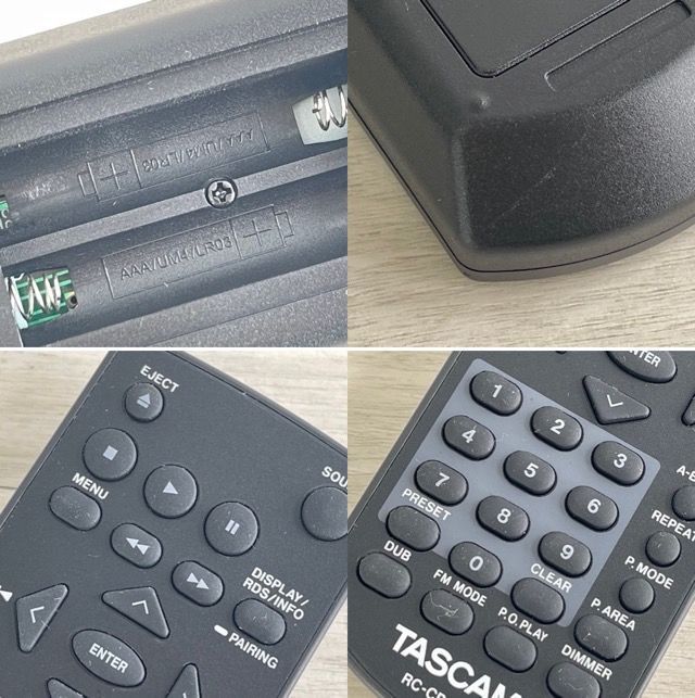 TASCAM タスカム CD-400U用リモコン RC-CD400 動作保証