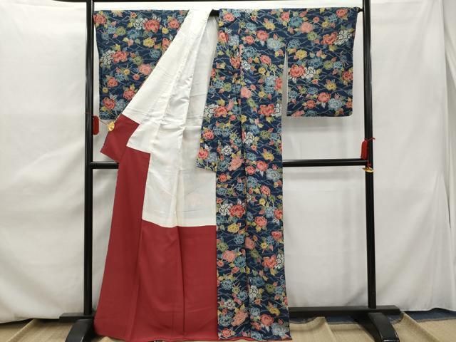 平和屋着物□上質な色無地 白鼠色 鬼しぼ縮緬 正絹 逸品 BAAM0804gt