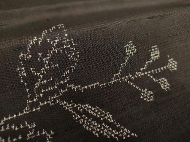 平和屋着物○上質な紬 枝花文 正絹 逸品 DAAX4965ps