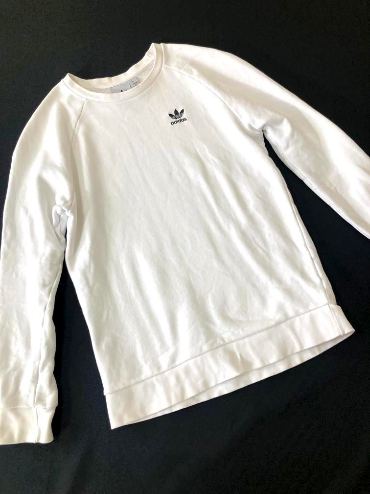 adidas originals アディダスオリジナルス M ESS CREW ED6208 ロゴ刺繍 スウェット sizeS/白 メンズ ...