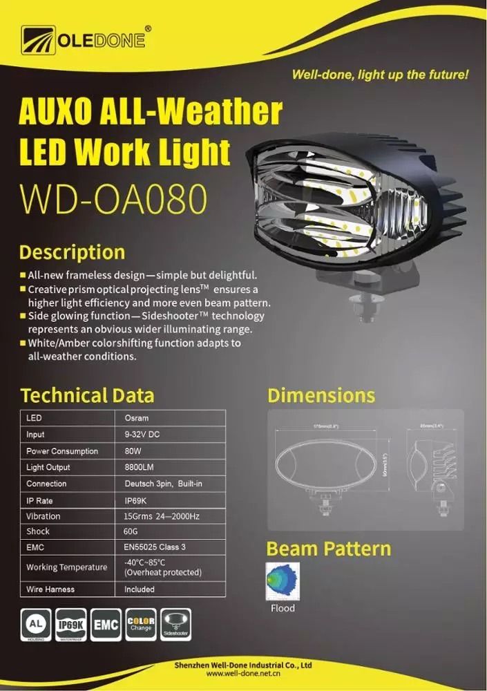 OLEDONE LED Work Light WD-A080 3色切替タイプ - メルカリ