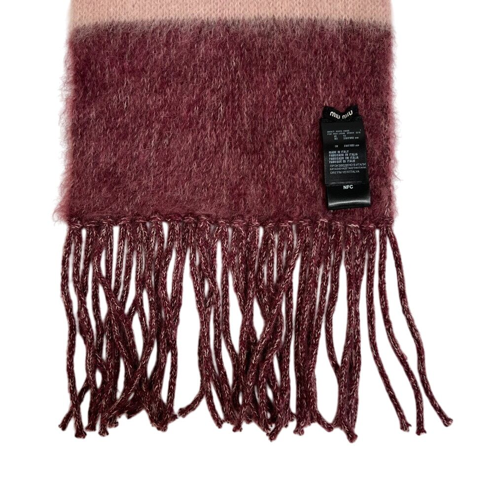 ミュウミュウ MIUMIU マフラー フリンジ 5FS094 ピンク