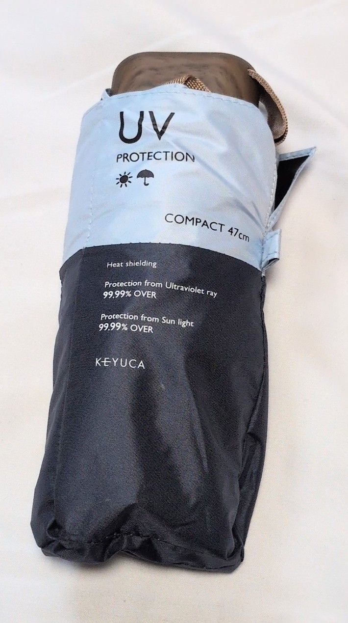 【220894】KEYUCA ケユカ 日傘 折りたたみ UVカット コンパクト47cm ネイビー/ライトブルー - メルカリ