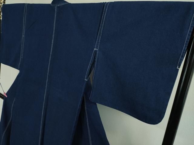 平和屋本店□極上 デニム着物 単衣 デニム地 綿 逸品 DZAA4628kh5