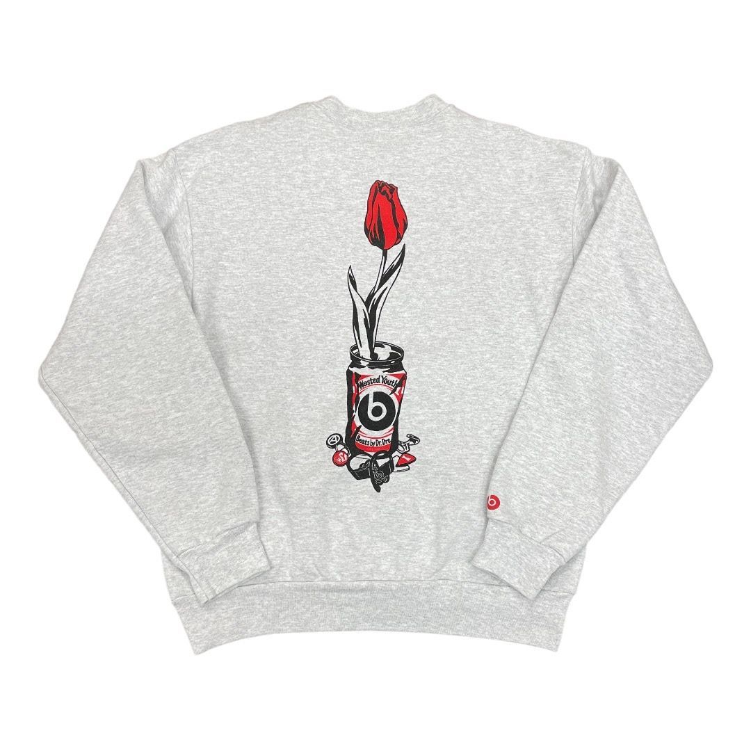 WASTED YOUTH BEATS CREW NECK SWEAT SHIRTS 薔薇 バラ クルー WASTED YOUTH BEATS CREW NECK SWEAT SHIRTS 薔薇 バラ クルー