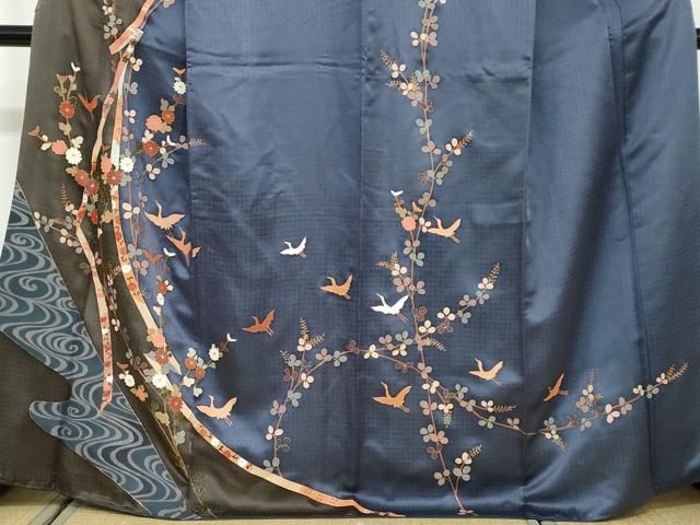 平和屋着物○訪問着 流水飛鶴草花文 金彩 正絹 逸品 DAAW5924ud - メルカリ
