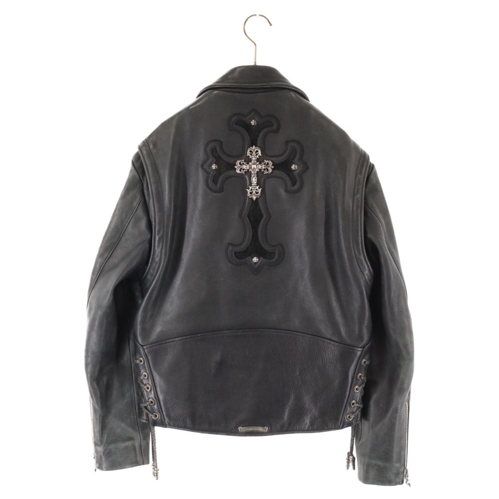 CHROME HEARTS (クロムハーツ) フィリグリークロスカスタム JJ DEAN JJディーン ライダースジャケット ブラック - メルカリ