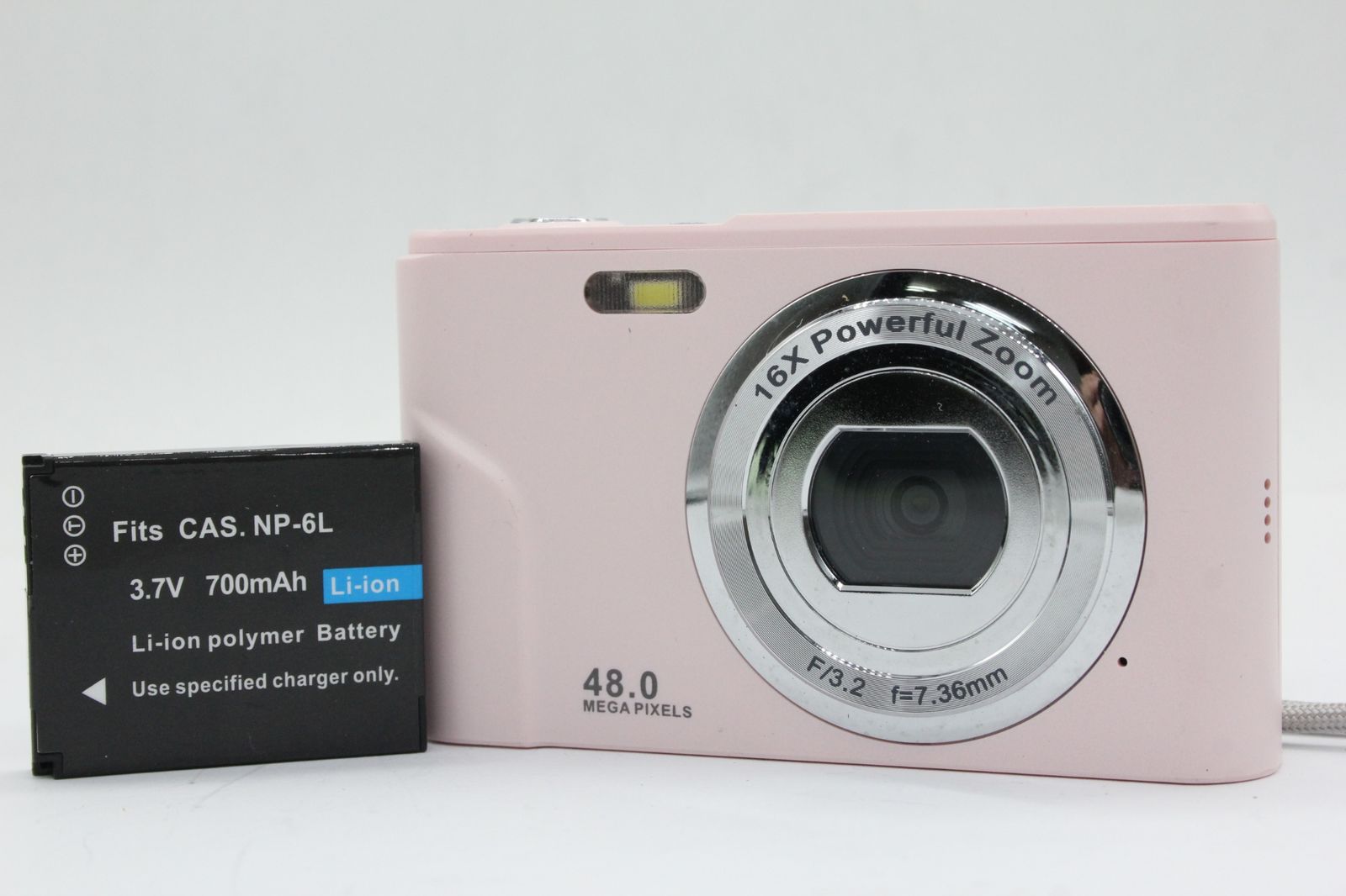 【返品保証】 Model DC301 ピンク 48.0 Mega Pixels 16x Powerful Zoom バッテリー付き コンパクト ...