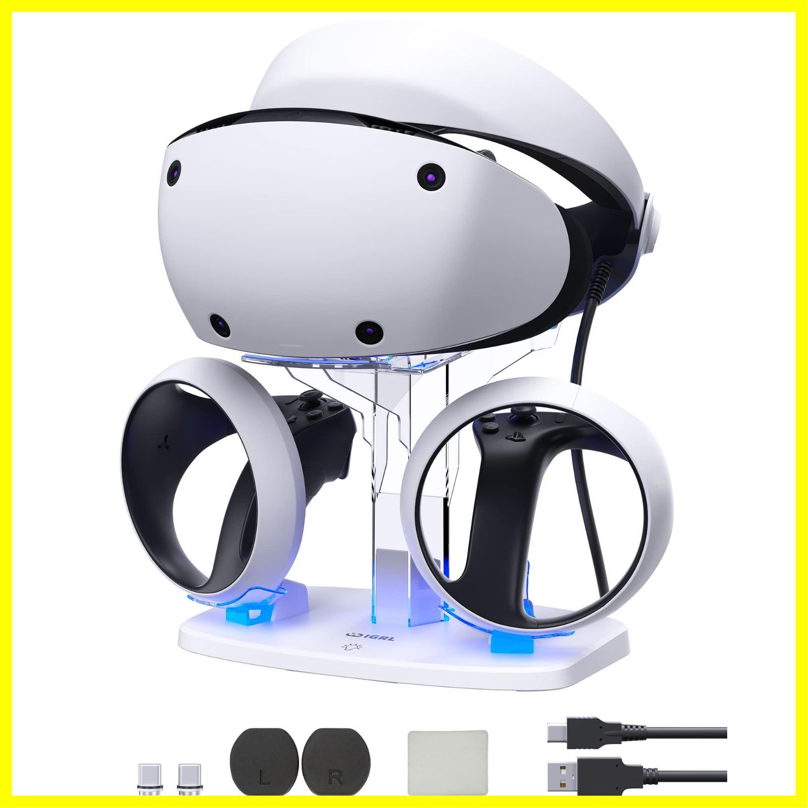 【人気商品】、【数量限定】Senseコントローラー対応 VR2 PS VR2充電ドック Play*station VRヘッドセットホルダー付き ...