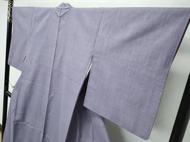 平和屋本店□極上 本場結城紬 重要無形文化財 色無地 源氏鼠色 井上