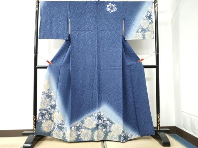 平和屋着物○訪問着 舞桜文 暈し染め 金通し地 正絹 逸品 CAAW7606yc