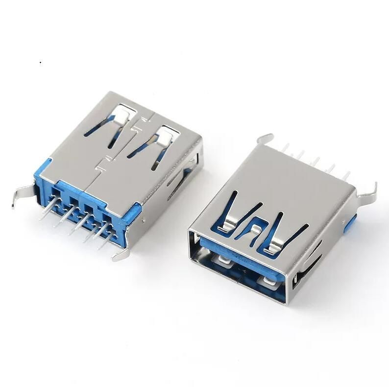 USB3.0 縦型プラグ メスソケット AF180度 縦型 2列 インライン 青色 H=15.0mm USB コネクタ k1000006 - MAXOFF店 - メルカリ