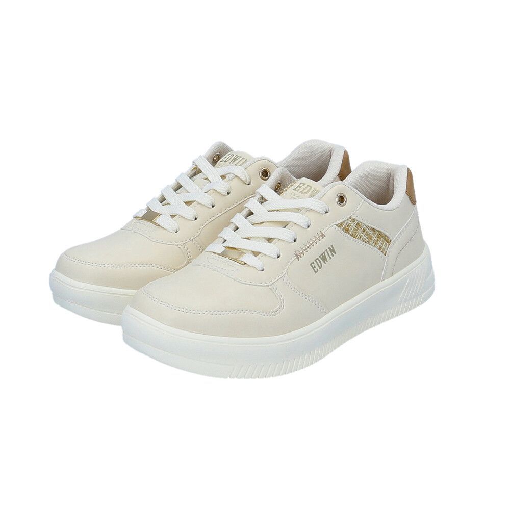IVORY ☆ 24cm ☆ EDWIN レディース 軽量スニーカー EDWIN エドウィン スニーカー レディース EDW-4316 カジュアルシューズ フラットシューズ ローカット ...