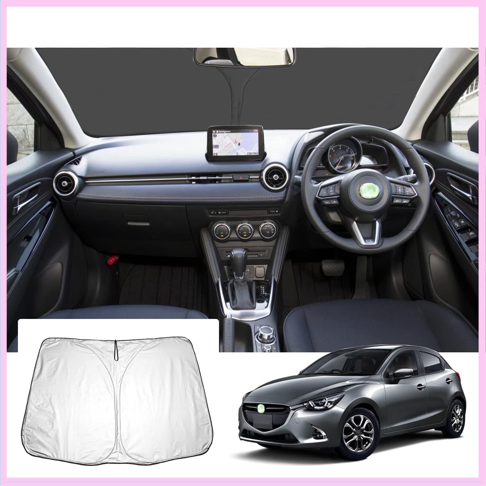 【GAFAT】MAZDA マツダ MAZDA2 DJ系 マツダ2 2019+ デミオ 新型 専用 車用サンシェード フロントガラス用 UVカット 折り畳み 遮光 断熱 紫外線カット 日よけ ...